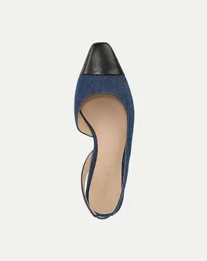 Veronica Beard Cecile Denim Cap-toe Slingback