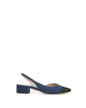 Veronica Beard Cecile Denim Cap-toe Slingback