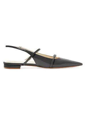 ALEXANDRE BIRMAN Tita Double-strap Leather Flats - Black