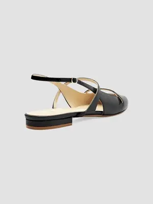 ALEXANDRE BIRMAN Tita Double-strap Leather Flats - Black