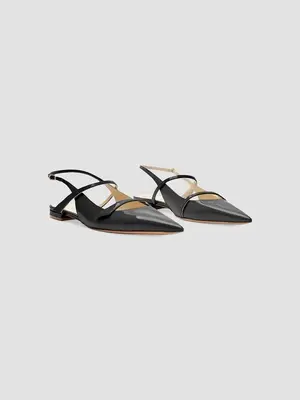 ALEXANDRE BIRMAN Tita Double-strap Leather Flats - Black