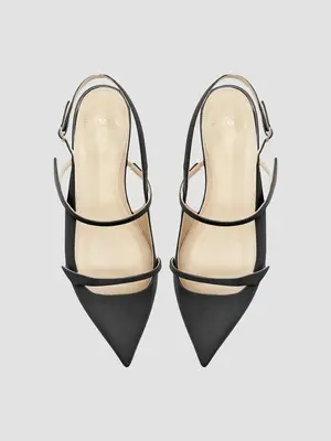 ALEXANDRE BIRMAN Tita Double-strap Leather Flats - Black