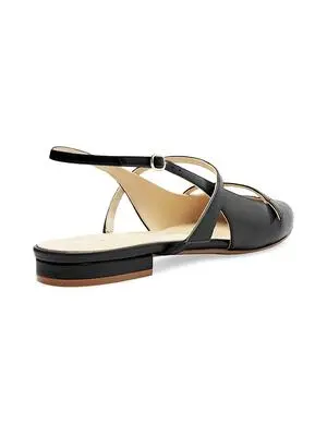ALEXANDRE BIRMAN Tita Double-strap Leather Flats - Black