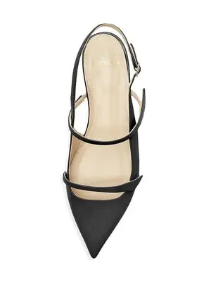 ALEXANDRE BIRMAN Tita Double-strap Leather Flats - Black