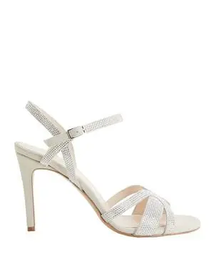 8 BY YOOX Studded Ovine Leather Slingback High Heel Sandals - Light Grey