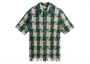 Kith Jumbo Houndstooth Boxy Collared Overshirt - Conifer