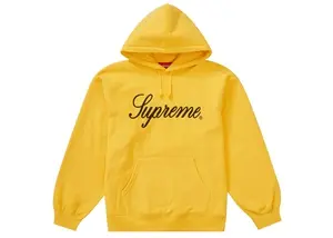 Supreme Raised Script Hooded Sweatshirt - Yellow