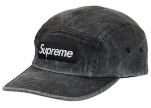 Supreme Coated Denim Camp Cap - Black