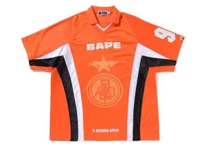 A BATHING APE Logo Relaxed Fit Soccer Jersey - Orange