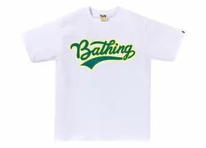 A BATHING APE Varsity Baseball Logo Tee Shirt - White
