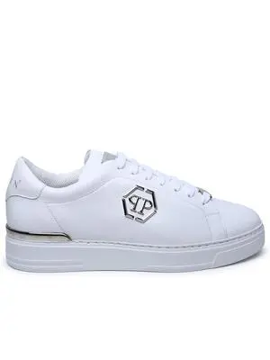 Philipp Plein Hexagon Leather Sneakers - White
