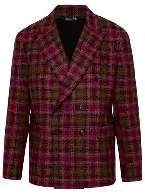 Brian Dales Double Breasted Plaid Blazer