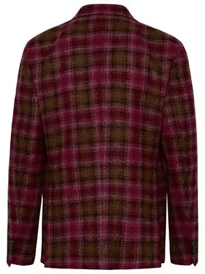 Brian Dales Double Breasted Plaid Blazer