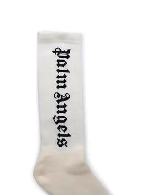 Palm Angels Cotton Blend Socks In Cream - 28% Off | Editorialist