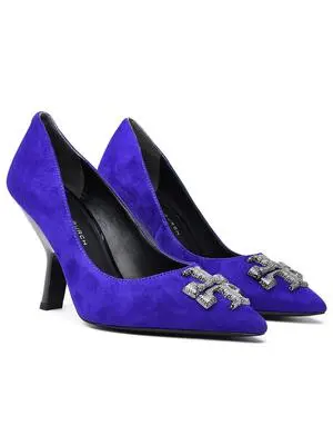 Tory Burch Purple Suede Eleanor Pumps