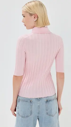 NACKIYE Sugarman Knit Polo - Rose