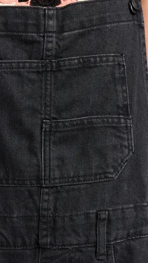 Free People Ziggy Denim Overalls - Mineral Black