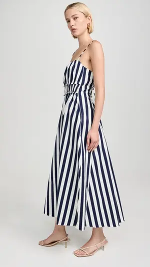 English Factory Stripe Sleeveless Maxi Dress