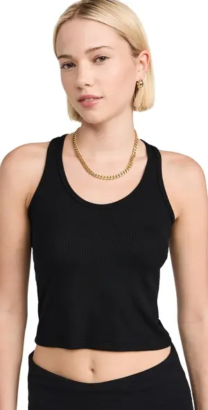 Splits59 Ashby Rib Crop Top - Black