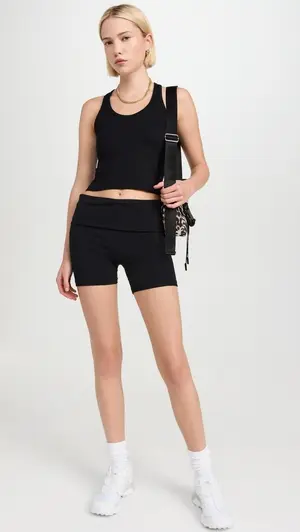 Splits59 Ashby Rib Crop Top - Black