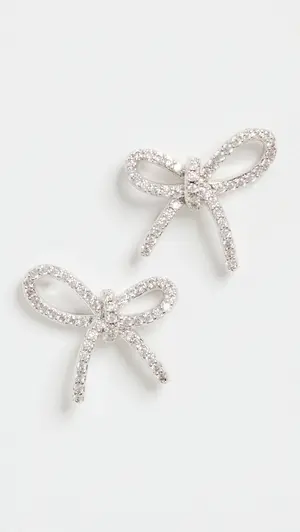 BY ADINA EDEN Pave Bow Tie Stud Earrings