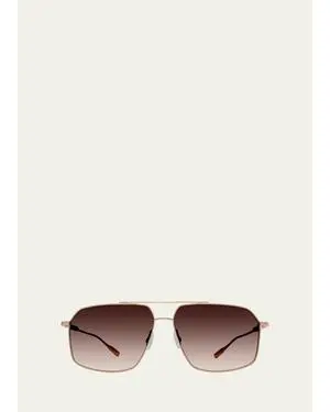Barton Perreira Renzo Titanium Aviator Sunglasses - Silver / B