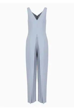 Emporio Armani Technical Cady Jumpsuit With Oversized Slit Pink