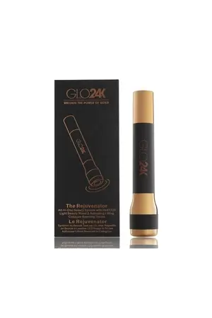 GLO24K The Rejuvenator: Led Beauty Wand + Collagen Serum. All In One Beauty System - Red