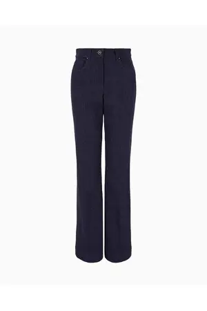 Giorgio Armani Denim Flared Trousers - Blue