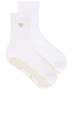 SOULS. Heart Grip Socks - White