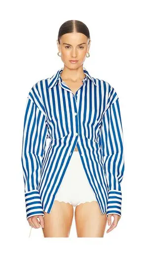 SIMONMILLER Loch Button-up Shirt - Blue Stripe