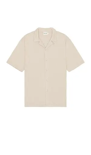 BOUND Diamond Cuban Short Sleeve Shirt In Nude