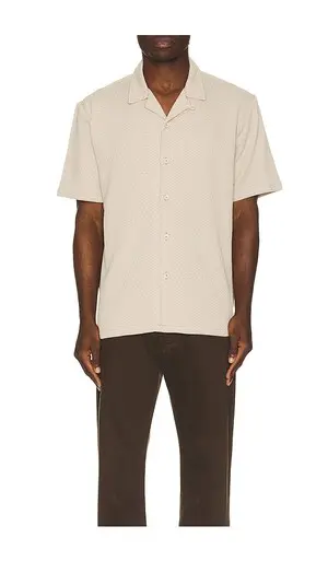 BOUND Diamond Cuban Short Sleeve Shirt In Nude