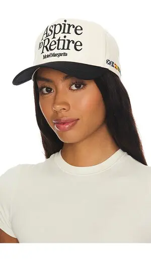 MOTEL MARGARITA Regatta Snapback Hat In Cream - Bone & Black