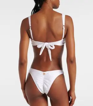 BANANHOT Lenny Ruched Bikini Bottoms - White