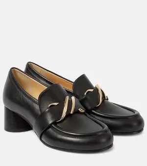 Proenza Schouler Monogram Leather Loafer Pumps