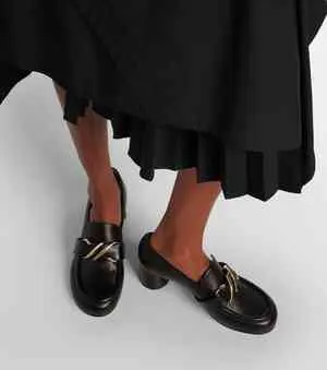 Proenza Schouler Monogram Leather Loafer Pumps
