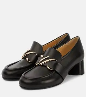 Proenza Schouler Monogram Leather Loafer Pumps