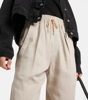 MARANT ETOILE Cotton Straight-leg Trousers - White