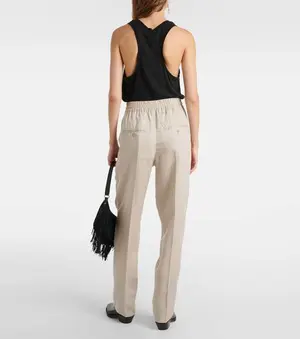 MARANT ETOILE Cotton Straight-leg Trousers - White