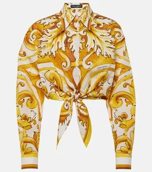 Dolce & Gabbana Majolica Cropped Shirt - Multicoloured