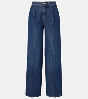 FRAME High-rise Wide-leg Jeans - Blue