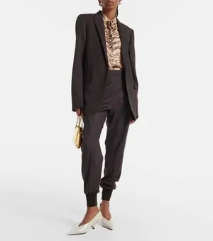 Stella McCartney Wool Flannel Sweatpants - Brown