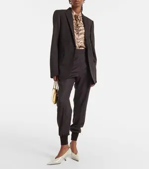 Stella McCartney Wool Flannel Sweatpants - Brown