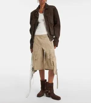 Paris Texas Roxy 45 Suede Biker Boots - Brown