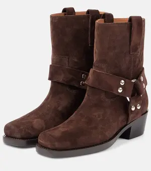 Paris Texas Roxy 45 Suede Biker Boots - Brown