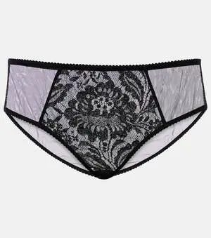 Dolce & Gabbana High-rise Lace And Tulle Briefs - Black