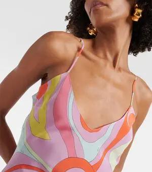 Emilio Pucci Marmo Silk Slip Dress - Pink