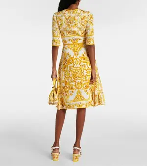 Dolce & Gabbana Majolica Print Silk-blend Charmeuse Midi Dress