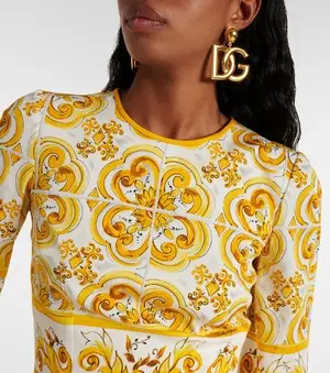 Dolce & Gabbana Majolica Print Silk-blend Charmeuse Midi Dress